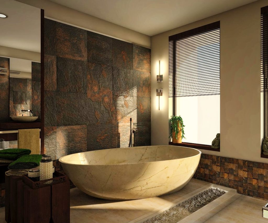 Stone bath design - Black Fox Interiors